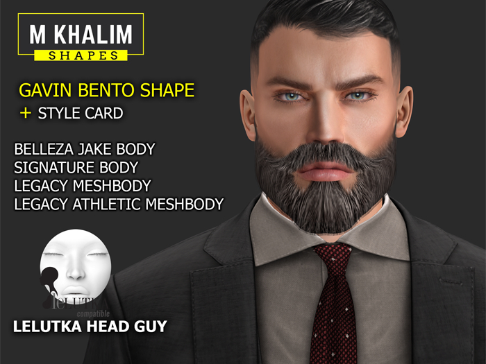 Second Life Marketplace - GAVIN BENTO MALE SHAPE FOR LELUTKA HEAD GUY - LEGACY BODY - SIGNATURE ...